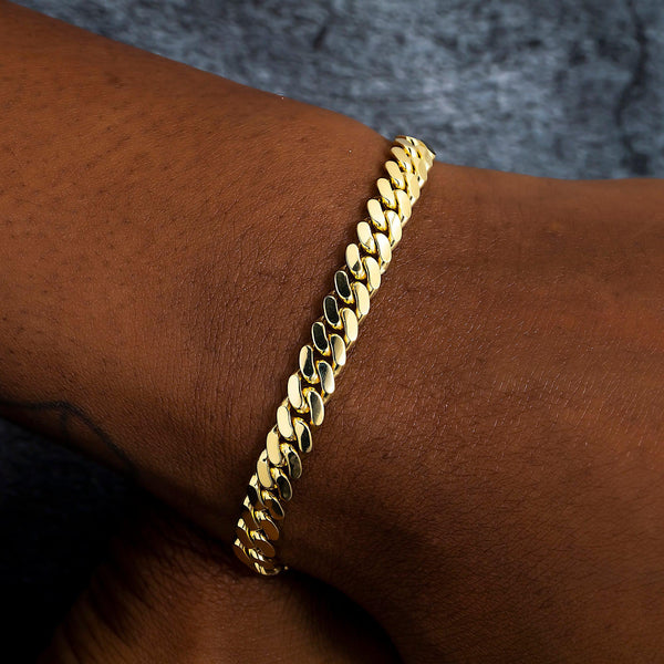 14K GOLD 6MM SOLID MIAMI CUBAN LINK BRACELET - OMI Jewelry