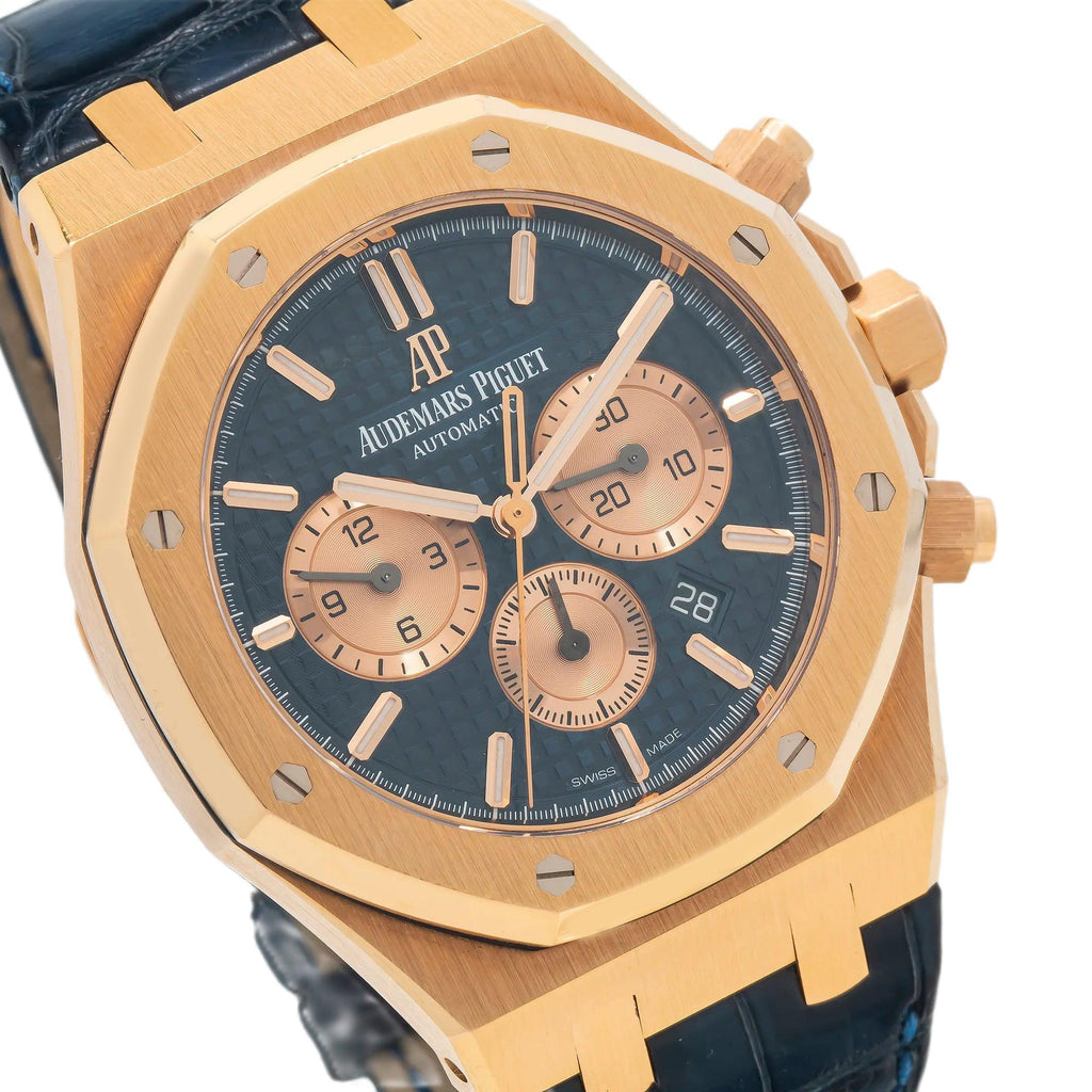Audemars Piguet Royal Oak Chronograph 26331OR 41MM Blue Dial With Leat ...