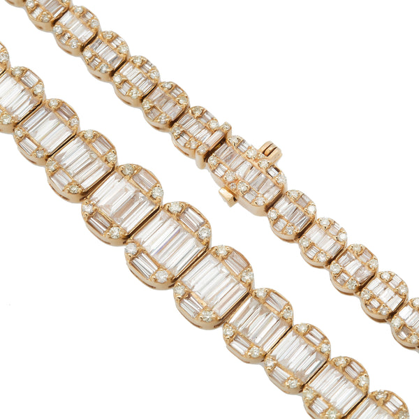 14K GOLD BAGUETTE DIAMOND CHAIN 21.75 CT - OMI Jewelry