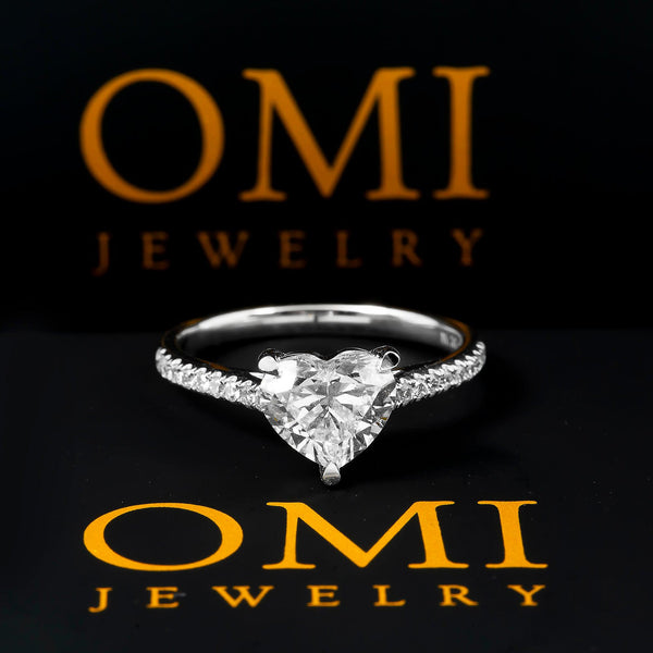 18K GOLD LAB DIAMOND HEART RING 1.87 CTW - OMI Jewelry