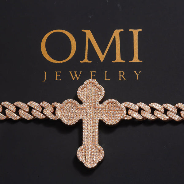 10K GOLD DIAMOND 22"/5MM CUBAN LINK CROSS CHAIN 5.40 CT - OMI Jewelry