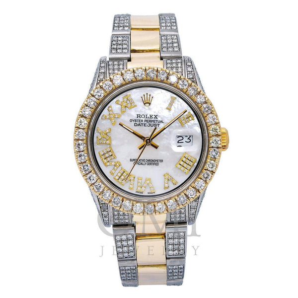 PPL AD - ROLEX DATEJUST 36MM WHITE DIAMOND DIAL WITH TWO TONE DIAMOND ...