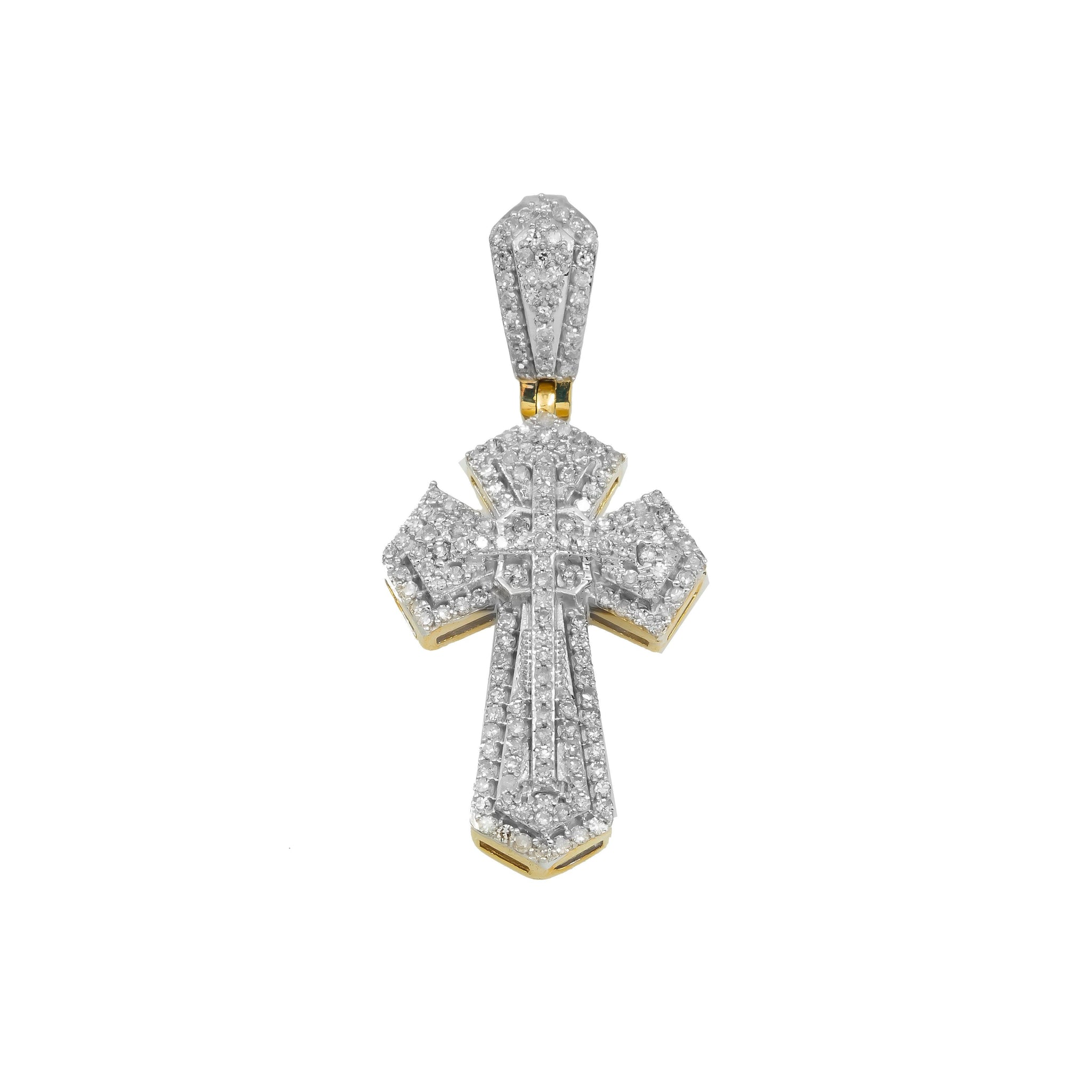 10K GOLD DIAMOND 3D CROSS PENDANT 0.60 CT - OMI Jewelry