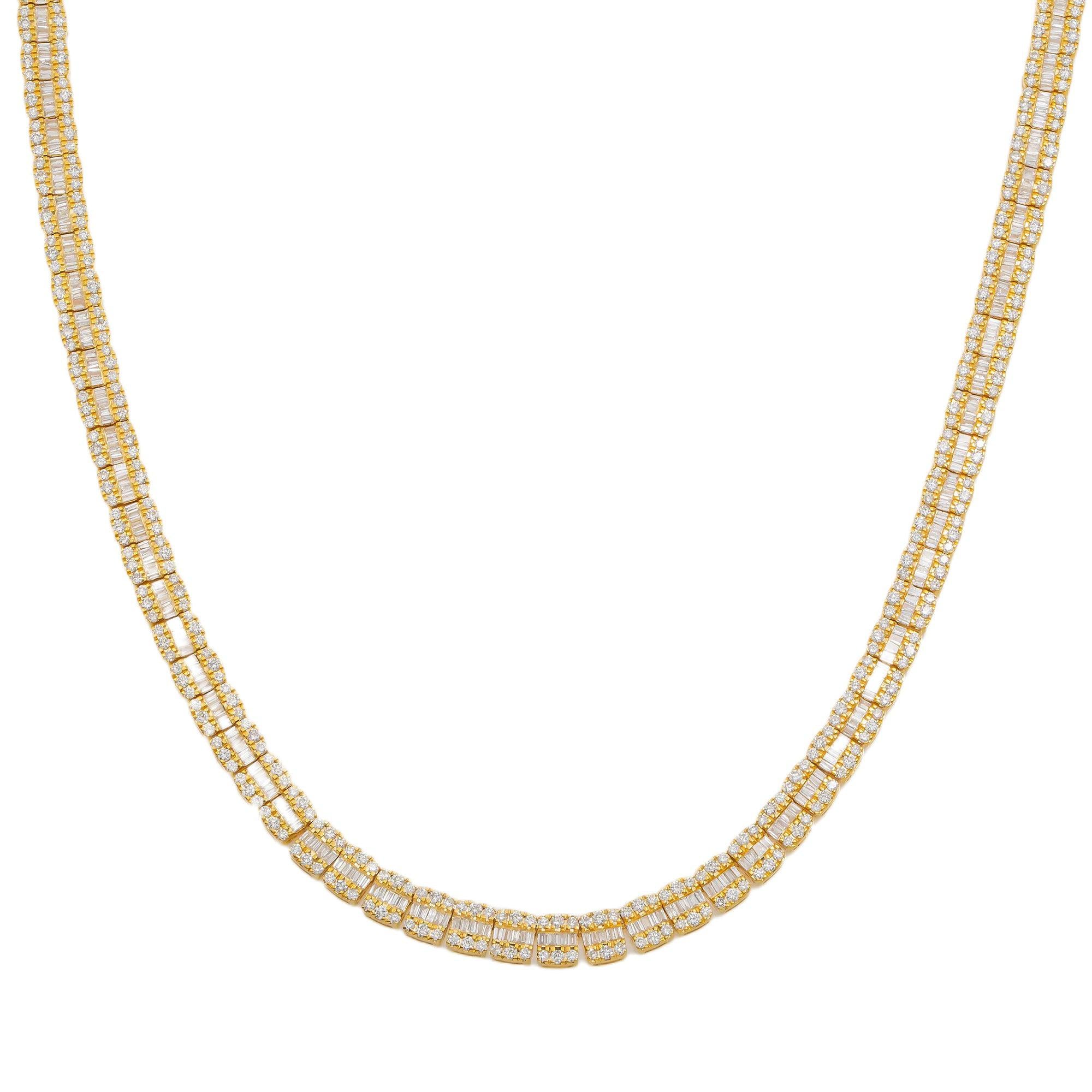 10K GOLD BAGUETTE DIAMOND CHAIN 10.43 CT - OMI Jewelry