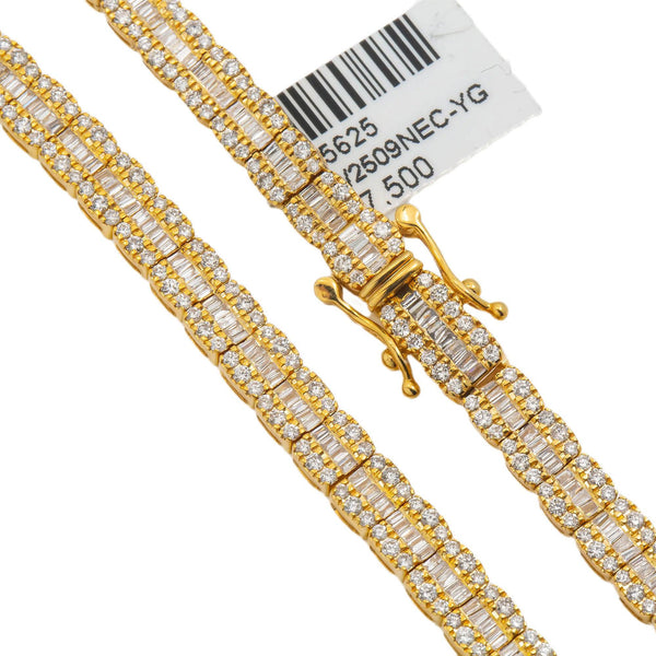 10K GOLD BAGUETTE DIAMOND CHAIN 10.43 CT - OMI Jewelry