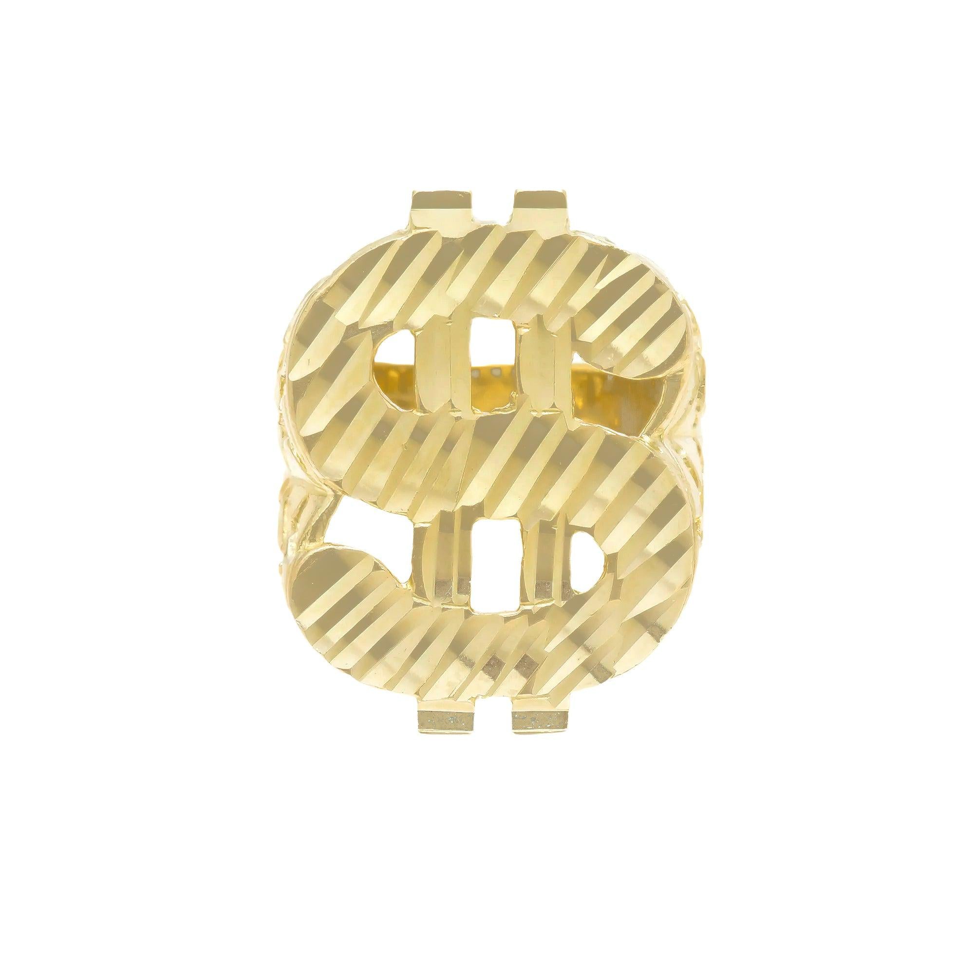 10K GOLD DOLLAR SIGN RING 12.1G - OMI Jewelry