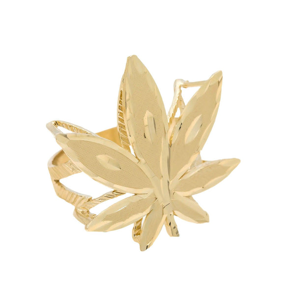 10K GOLD CANNABIS LEAF RING 5.1G - OMI Jewelry