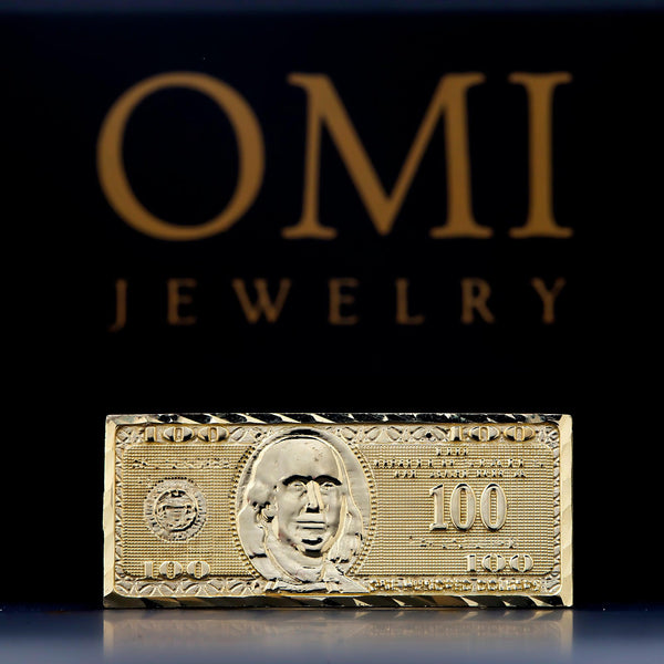 10K GOLD 100 DOLLAR BILL RING 5.9G - OMI Jewelry