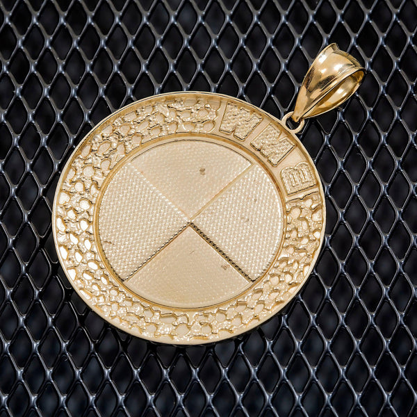 10K GOLD BMW COIN SHAPE NUGGET PENDANT 9.1G - OMI Jewelry