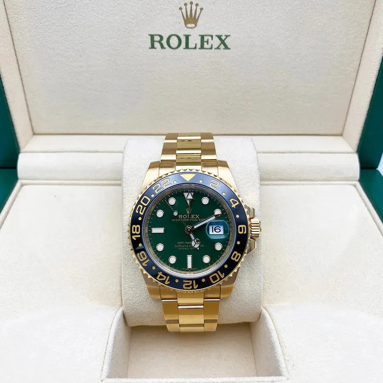 Rolex GMT-Master II 40MM 116718 Green Dial Black Ceramic Bezel Yellow - OMI Jewelry