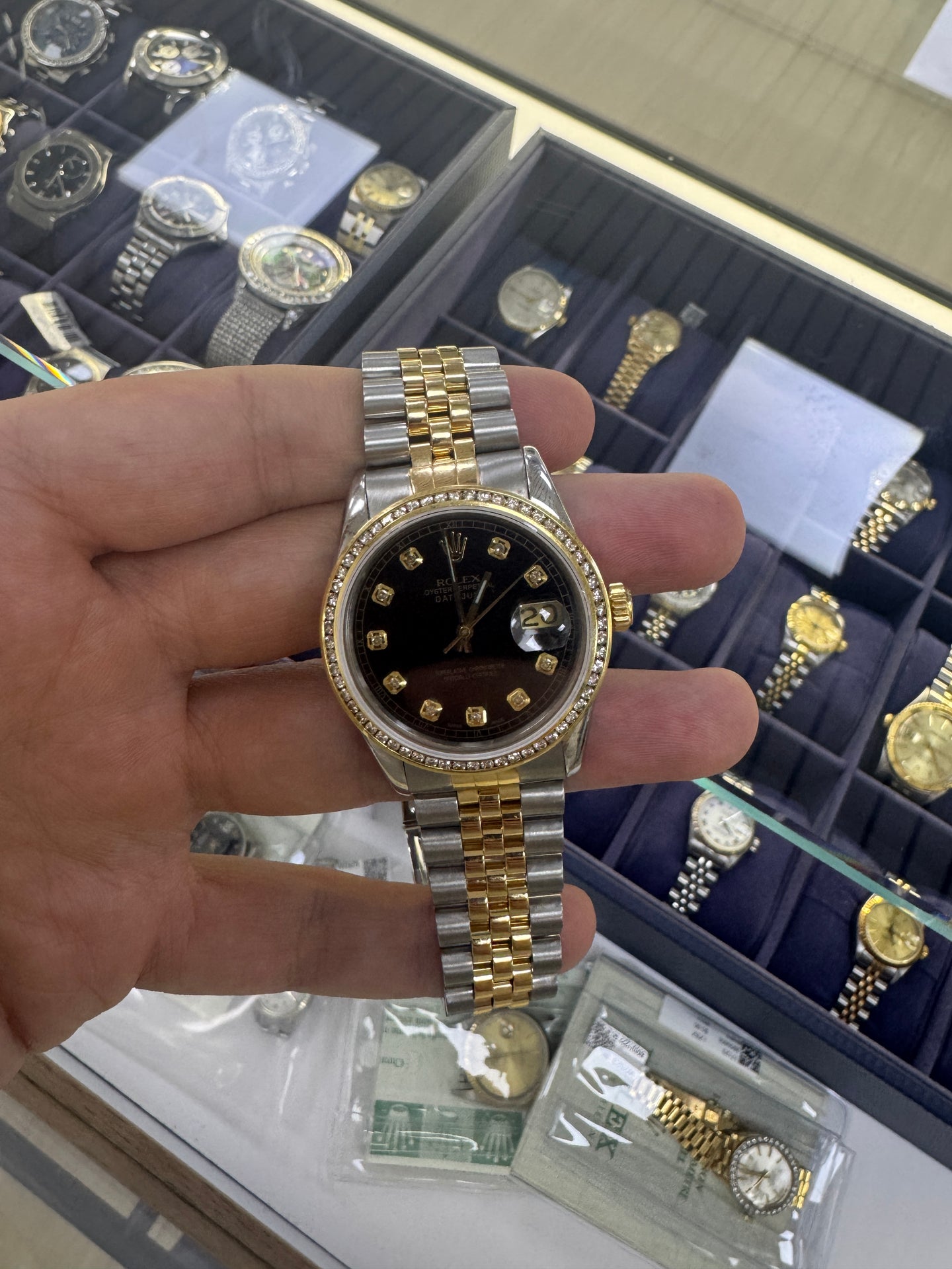 Buy Deposit for 36mm two tone Rolex diamond dial and bezel at the Best ...