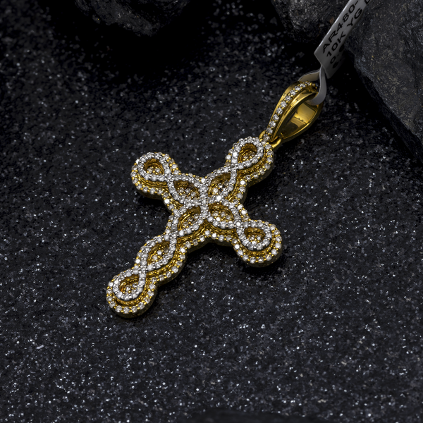 10K GOLD DIAMOND CROSS PENDANT 0.62 CT - OMI Jewelry