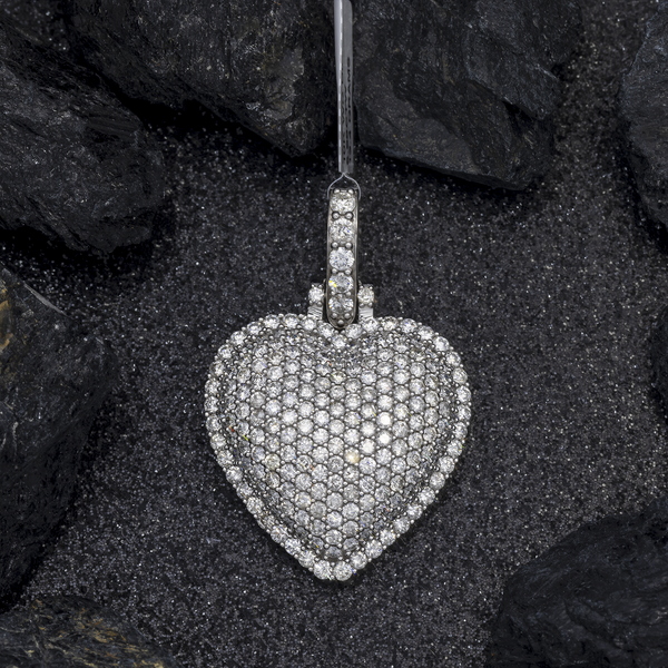 10K GOLD ROUND DIAMOND HEART PENDANT 5.89 CT - OMI Jewelry
