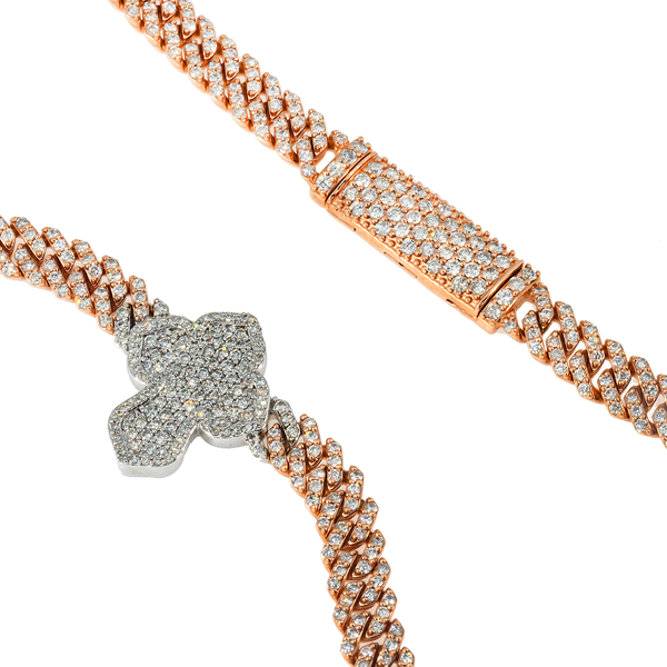 Buy 10K GOLD TWO TONE DIAMOND 7MM CUBAN LINK CROSS CHAIN 12.35 CT at ...