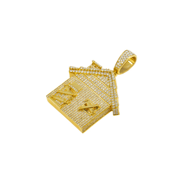 10K GOLD DIAMOND TRAP HOUSE PENDANT 3.75 CTW - OMI Jewelry