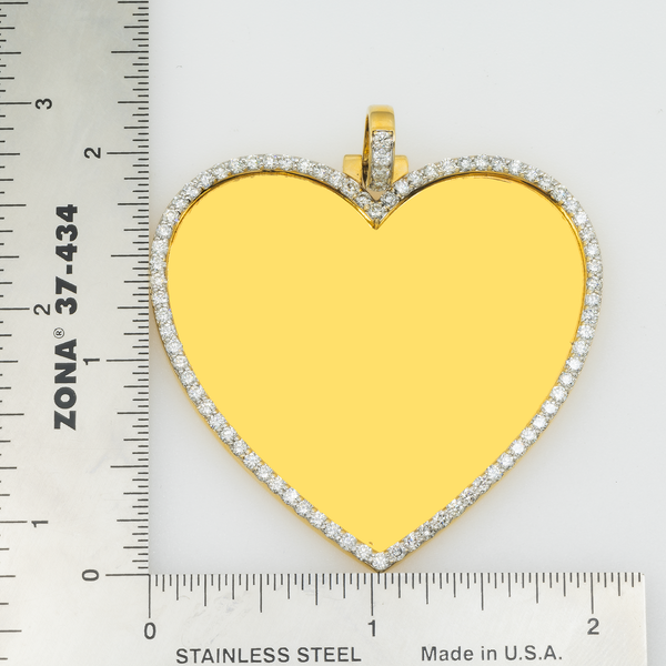10K GOLD DIAMOND HEART PICTURE PENDANT 3.30 CT - OMI Jewelry