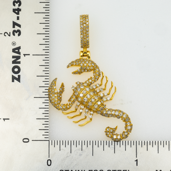 10K GOLD DIAMOND SCORPIO ZODIAC SIGN SCORPION PENDANT 1.08 CT - OMI Jewelry