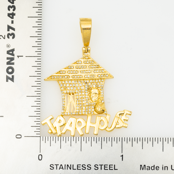 10K GOLD DIAMOND TRAP HOUSE PENDANT 0.35 CTW - OMI Jewelry