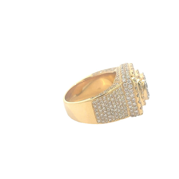 14K GOLD DIAMOND PAVE CLUSTER RING 6.25 CT - OMI Jewelry