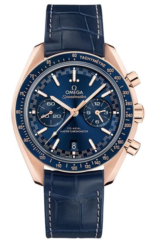 OMEGA SPEEDMASTER TWO COUNTERS RACING 44.25MM SEDNA GOLD BLUE DIAL 329 ...