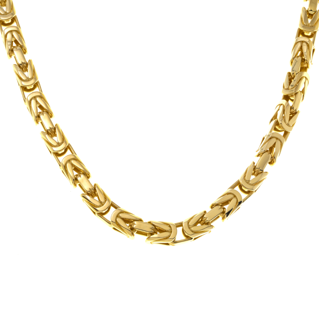 14K GOLD 4MM BYZANTINE CHAIN - OMI Jewelry