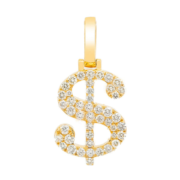 10K GOLD DIAMOND DOLLAR SIGN PENDANT 1.15 CT - OMI Jewelry