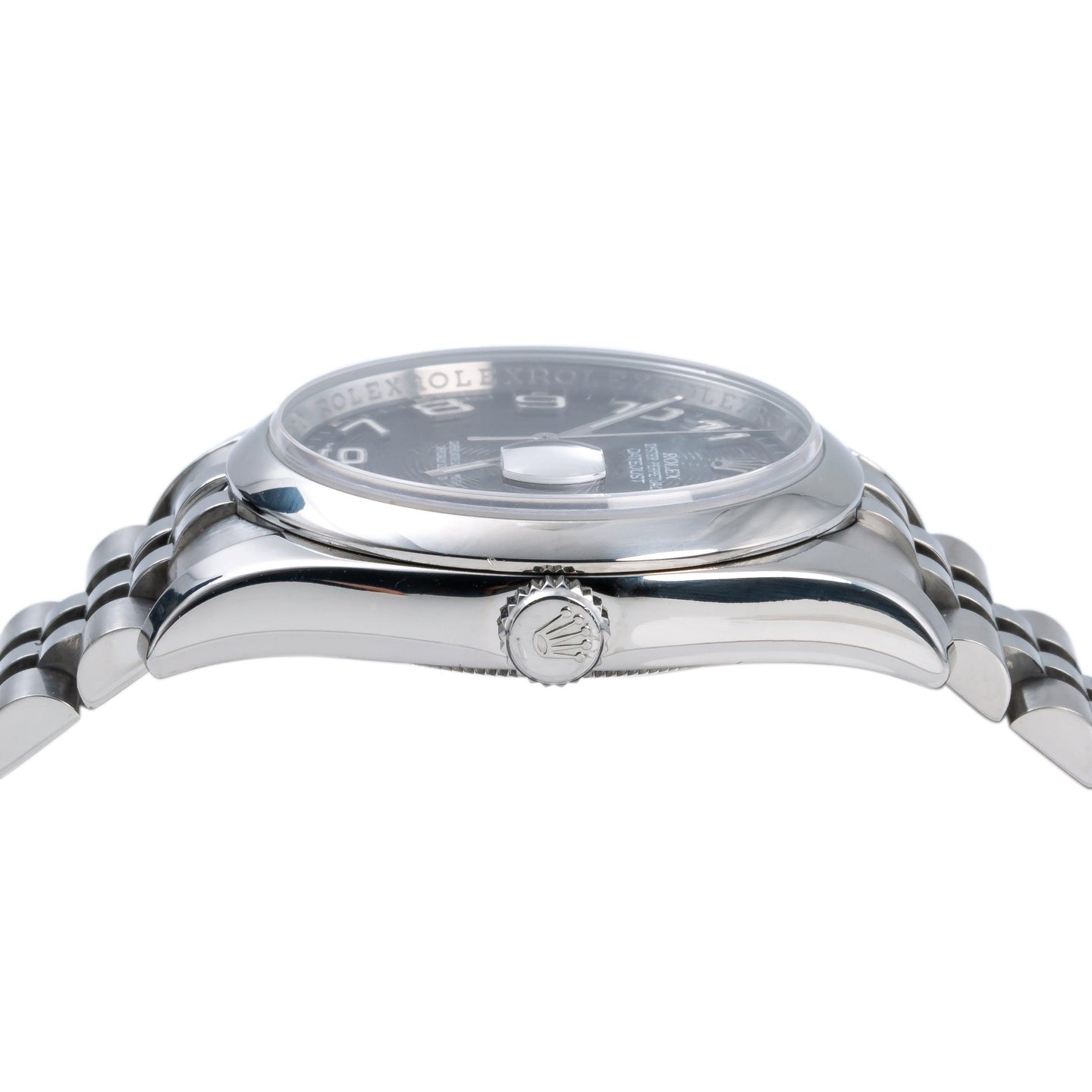 Rolex Datejust 36MM 116200 Black Concentric Arabic Dial Smooth Bezel S ...