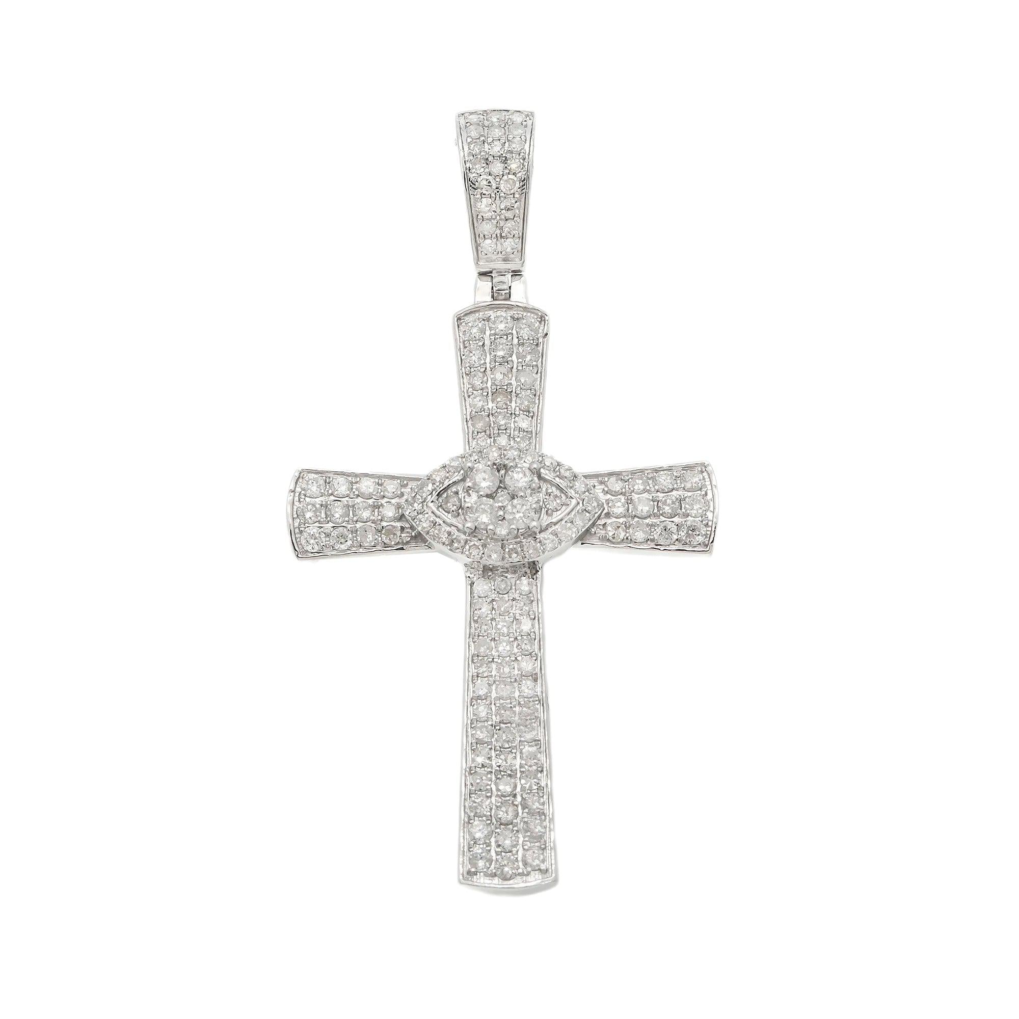 14K GOLD DIAMOND CROSS PENDANT 0.92 CT - OMI Jewelry