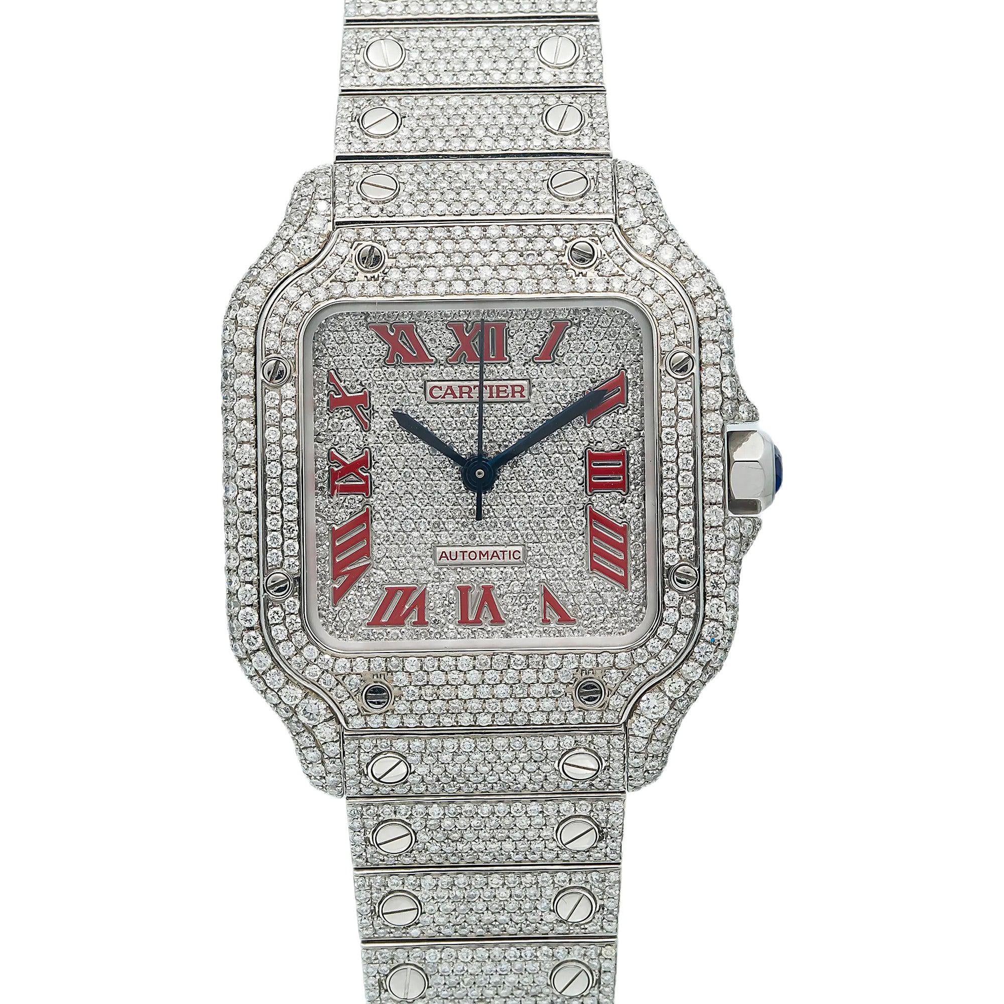 Cartier Santos WSSA0029 35MM Diamond Dial With 11.65 CT Diamonds - OMI ...