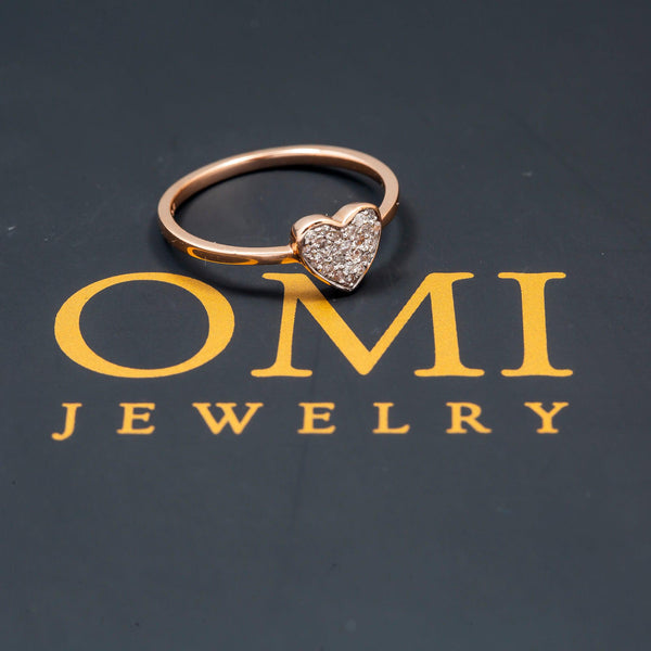 14K GOLD DIAMOND HEART RING 0.10 CT - OMI Jewelry